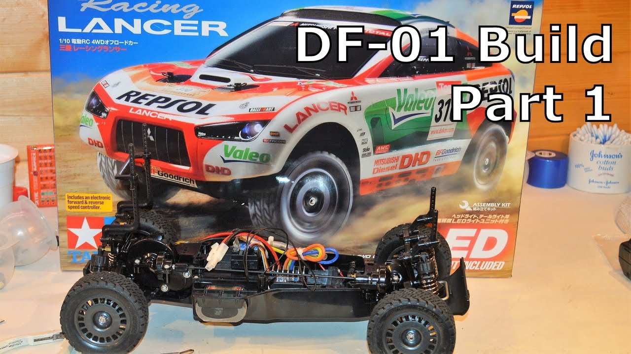Tamiya DF-01 Build Part 1 - Mitsubishi Lancer Rally Car - YouTube