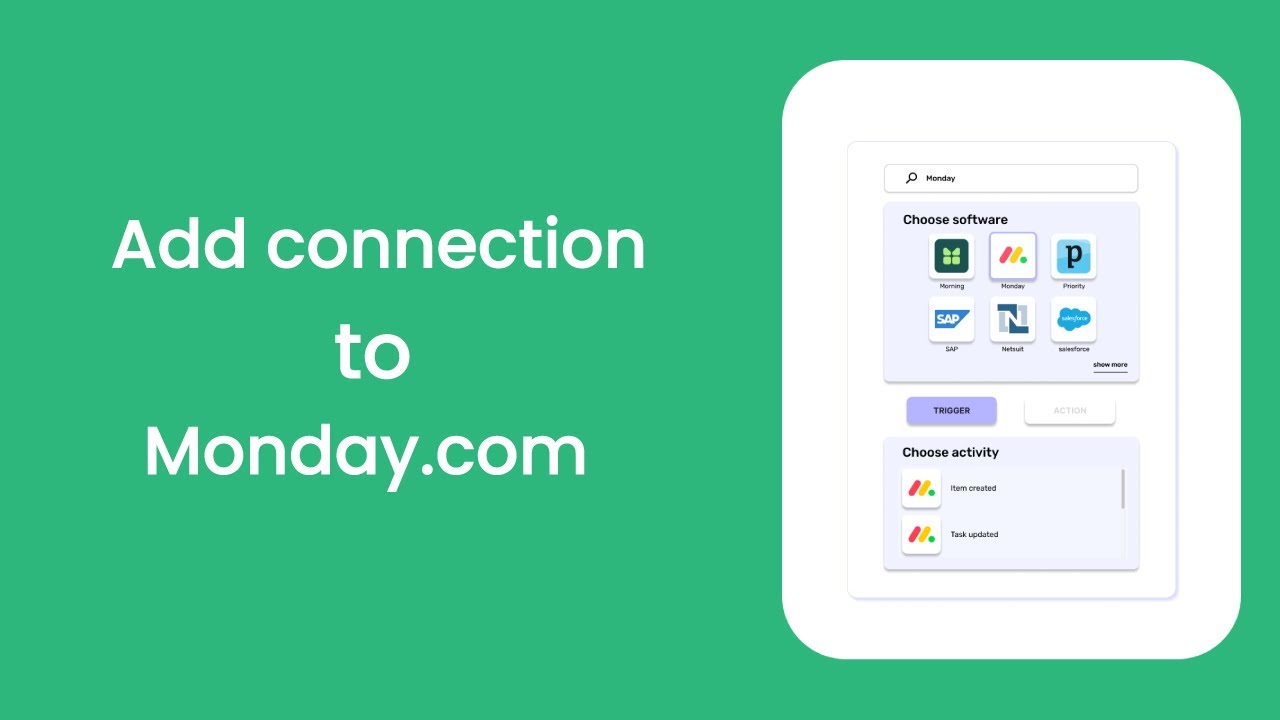 How to add a connection to monday.com in Engini - YouTube