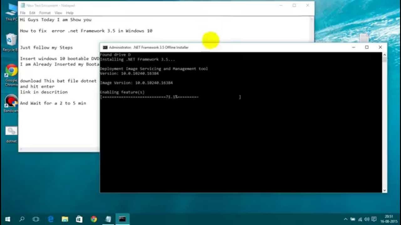 How to fix error net Framework 3.5 in Windows 10 - YouTube