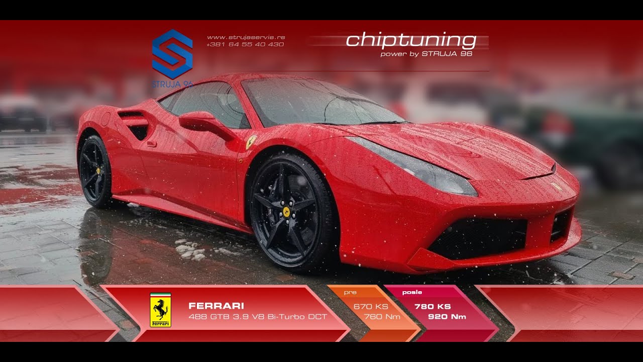 Ferrari 488 GTB 3.9 V8 Bi-Turbo DCT Chiptuning - YouTube