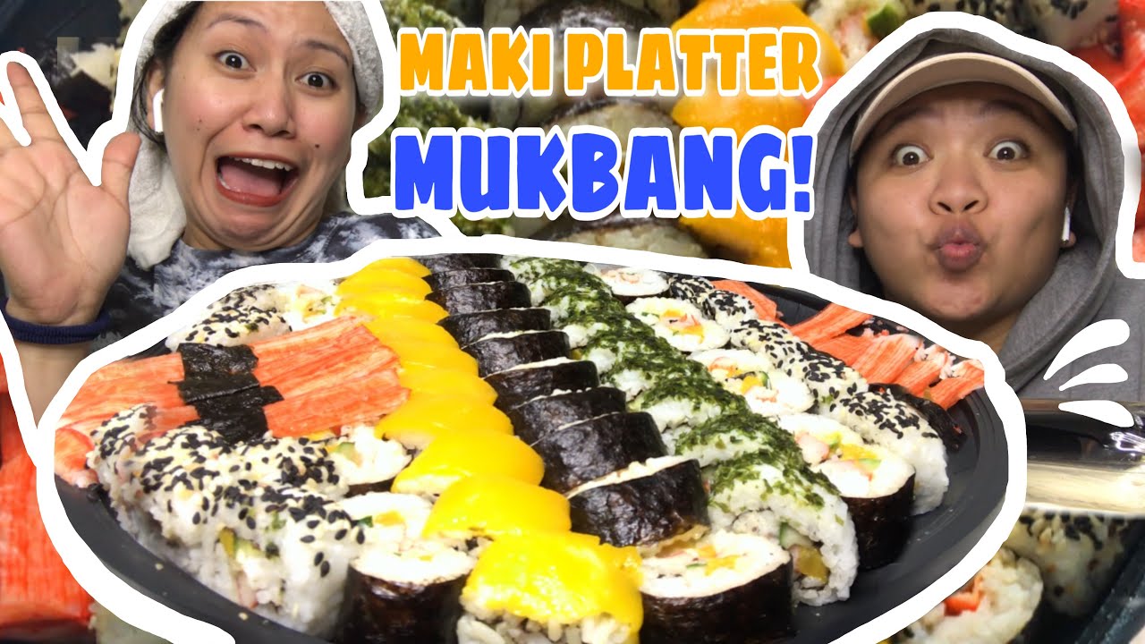 MUKBANG | PLATTER OF MAKI SUSHI ROLLS - YouTube