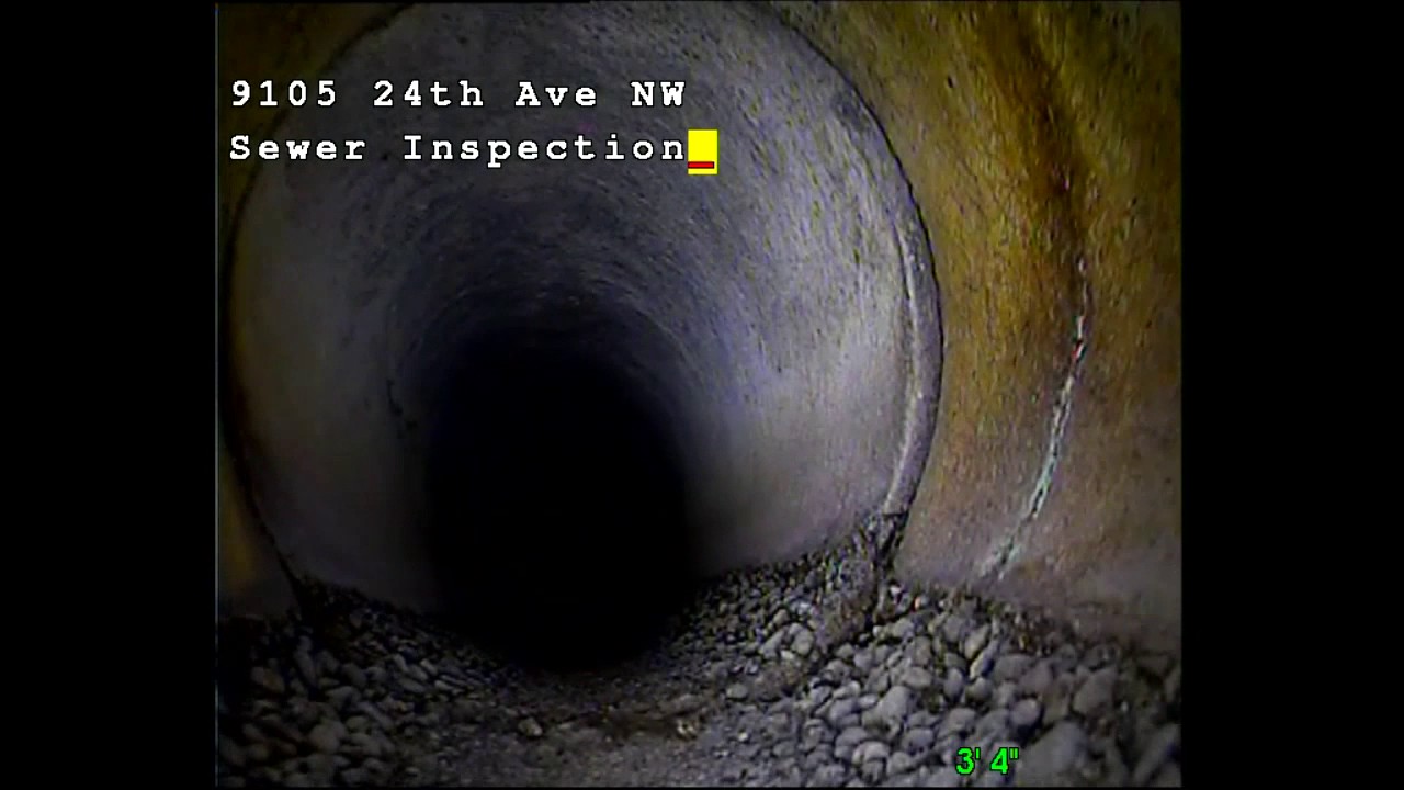 Seattle Sewer Pipe Inspection 9105 24th Ave NW - YouTube