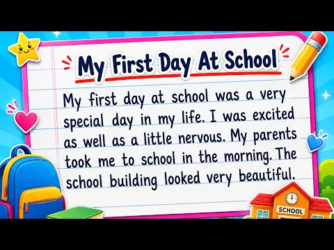 Paragraph On My First Day At School | My First Day At School Essay In English 