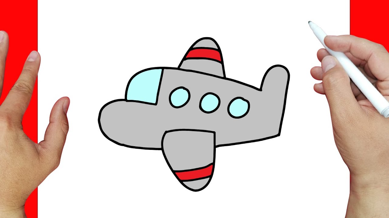 How to draw an airplane step by step - YouTube