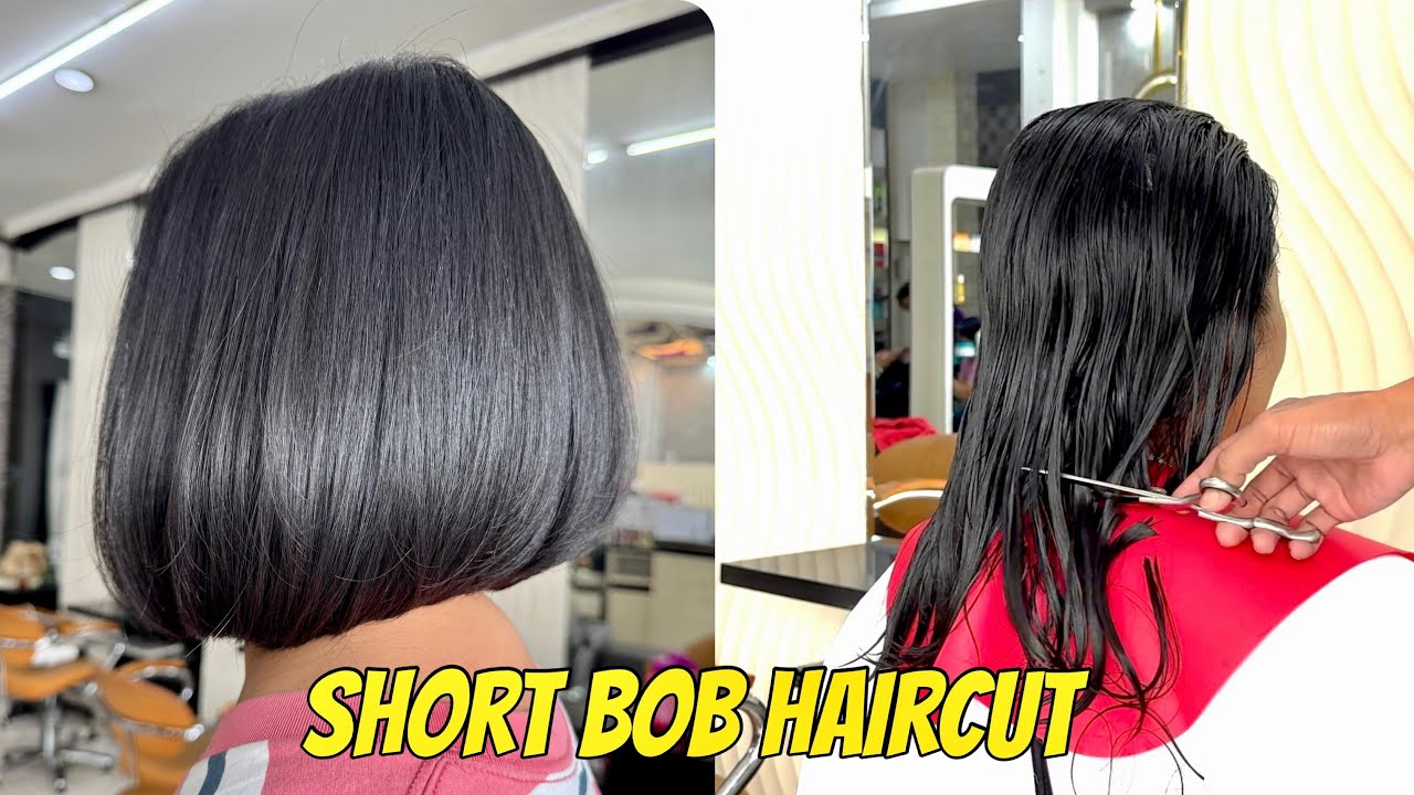 BOB HAIRCUT | Hair Transformation | Potong rambut Bob | Short haircut ...