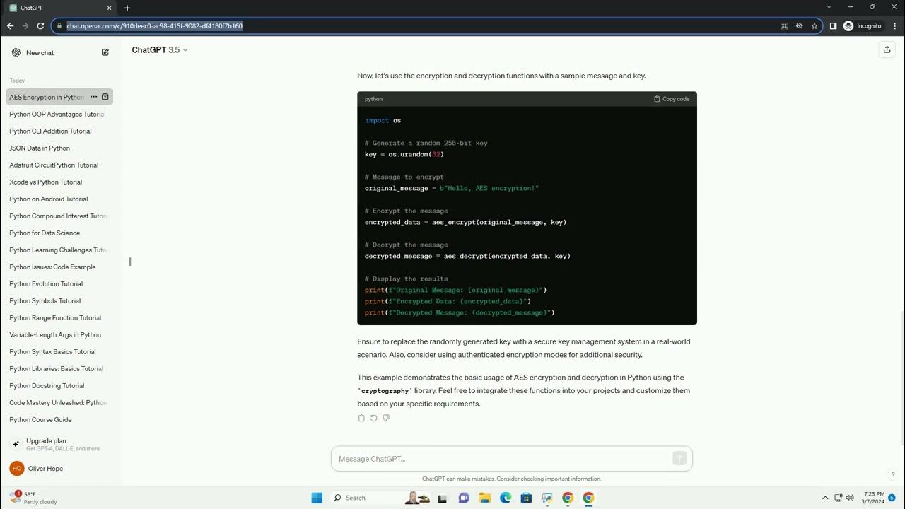 aes encryption and decryption in python - YouTube