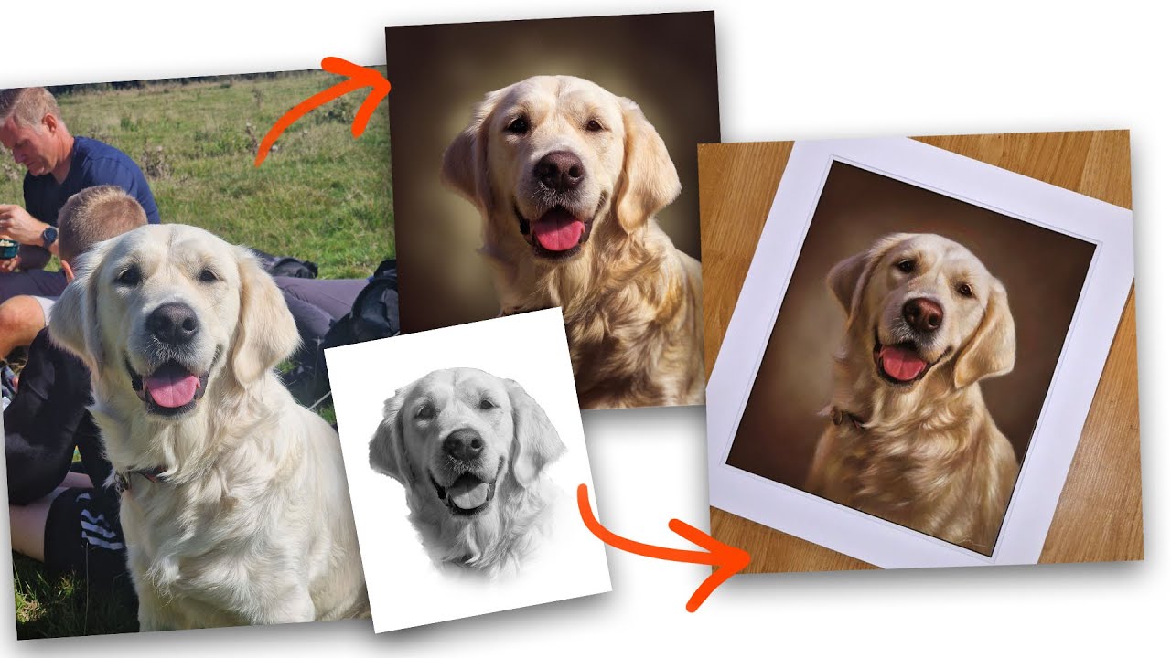 How to Make Digital Designs for Pet Portraits - YouTube