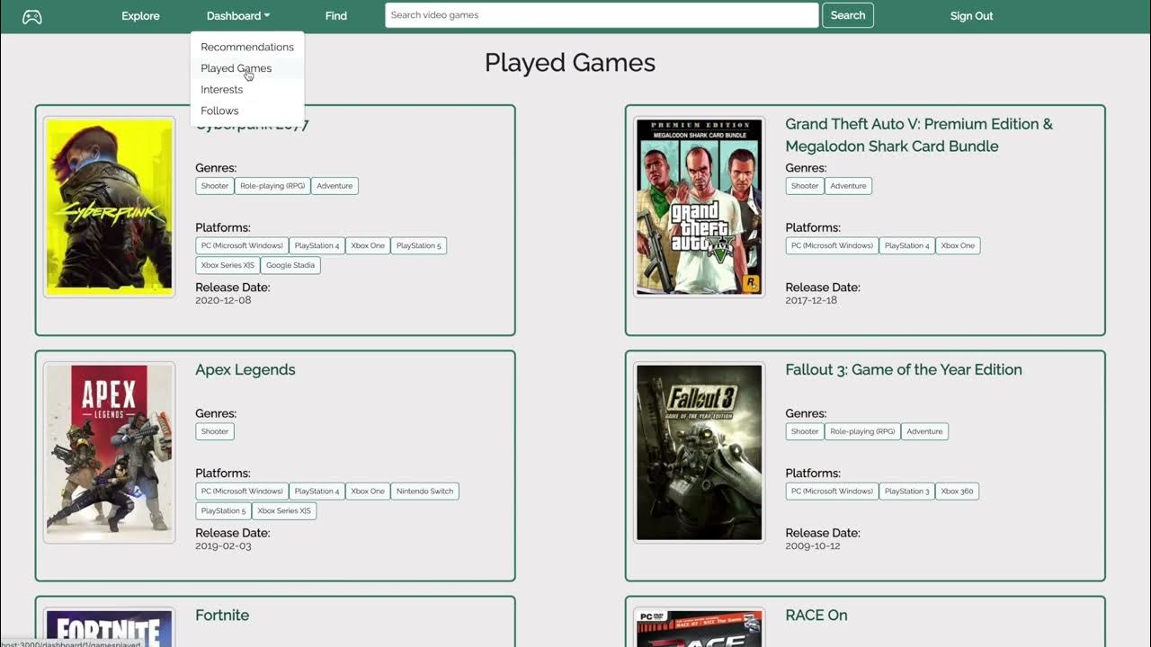 Hackbright Project: Game Tracker Demo - YouTube