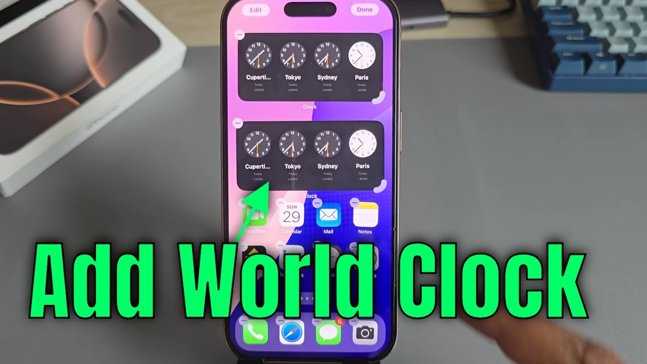 How to add world clock iPhone 16 Pro/Max - YouTube
