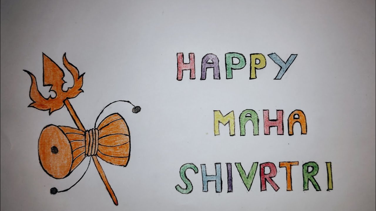 How To Draw Easy Maha Shivratri Drawing |Shivratri Colour Drawing ...