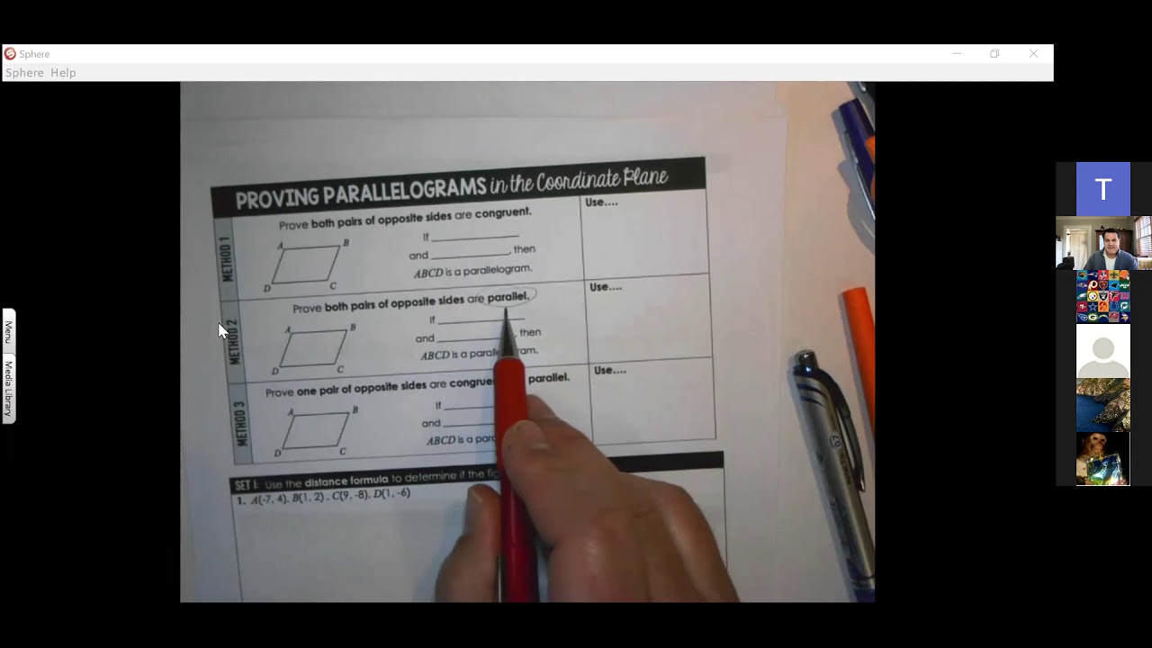 Notes 54 Coordinate Geometry - Proving Parallelograms - YouTube