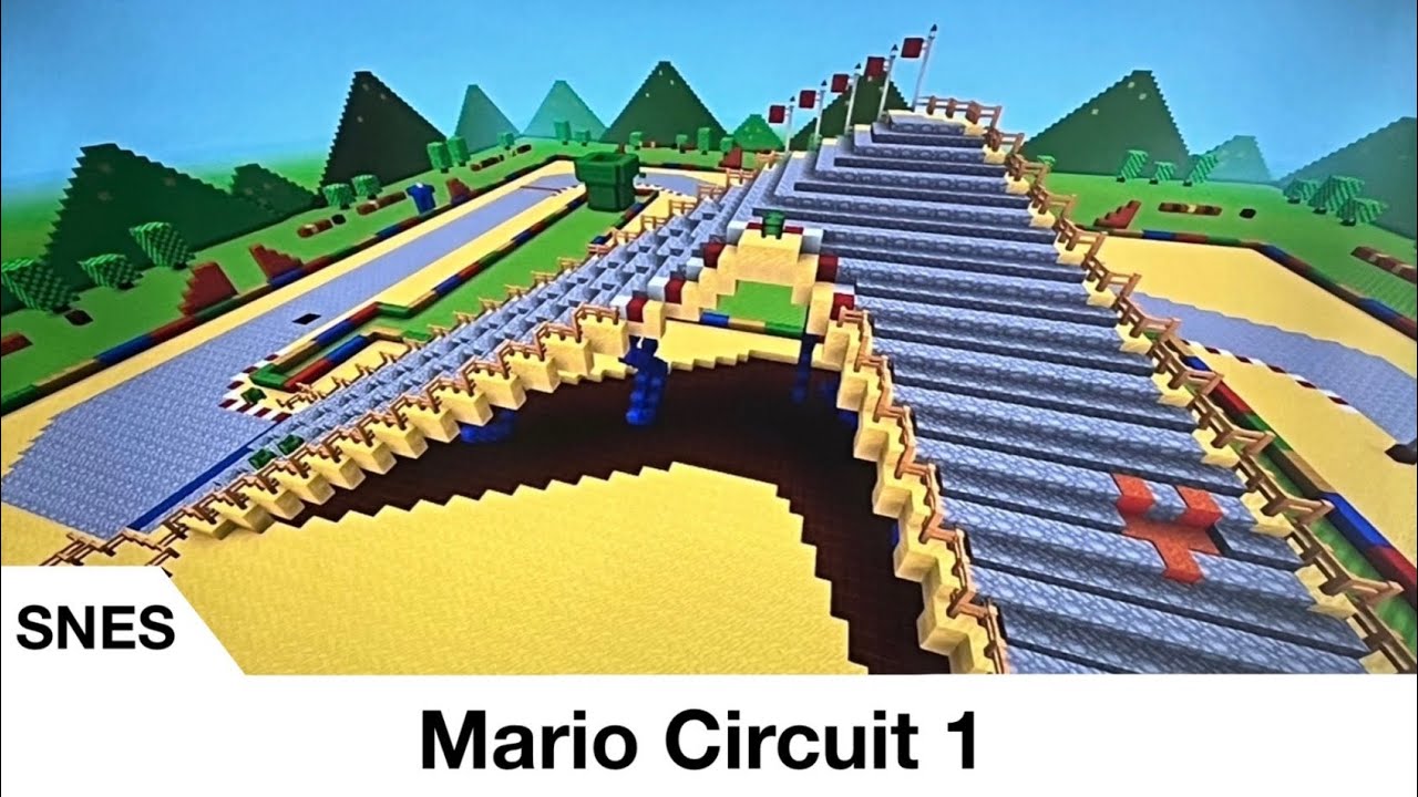 SNES Mario Circuit 1 🏎️ (Super Mario Kart in Minecraft) - YouTube