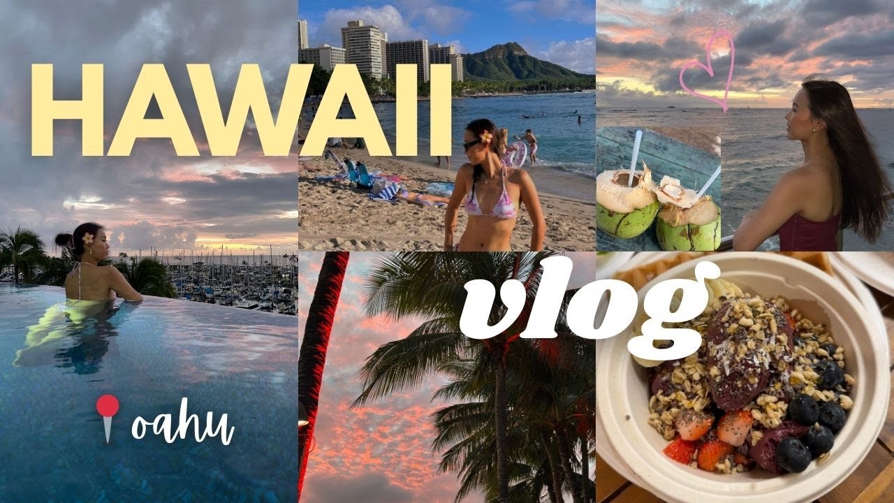 HAWAII VLOG🌺🥥🌴| north shore road trip, sunset swims, tropical fruits ...