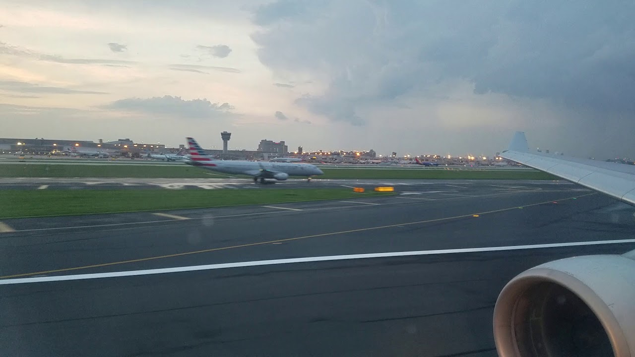 American Airlines A330-300 Sunset Takeoff from Philadelphia - YouTube