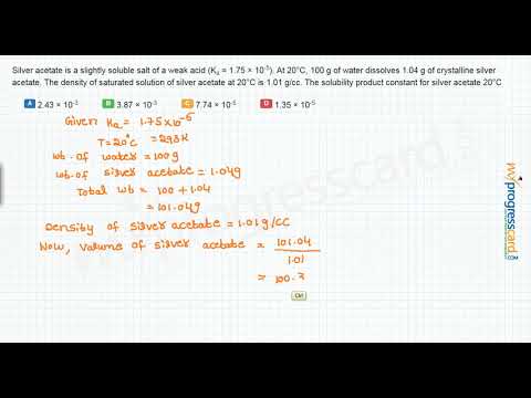 Silver acetate is a slightly soluble salt of a weak acid - YouTube