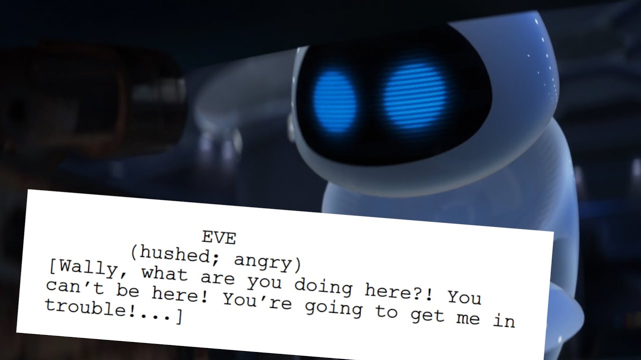 WALL-E: What the bots are "saying" according to the script (Dialogue that's never spoken) - YouTube