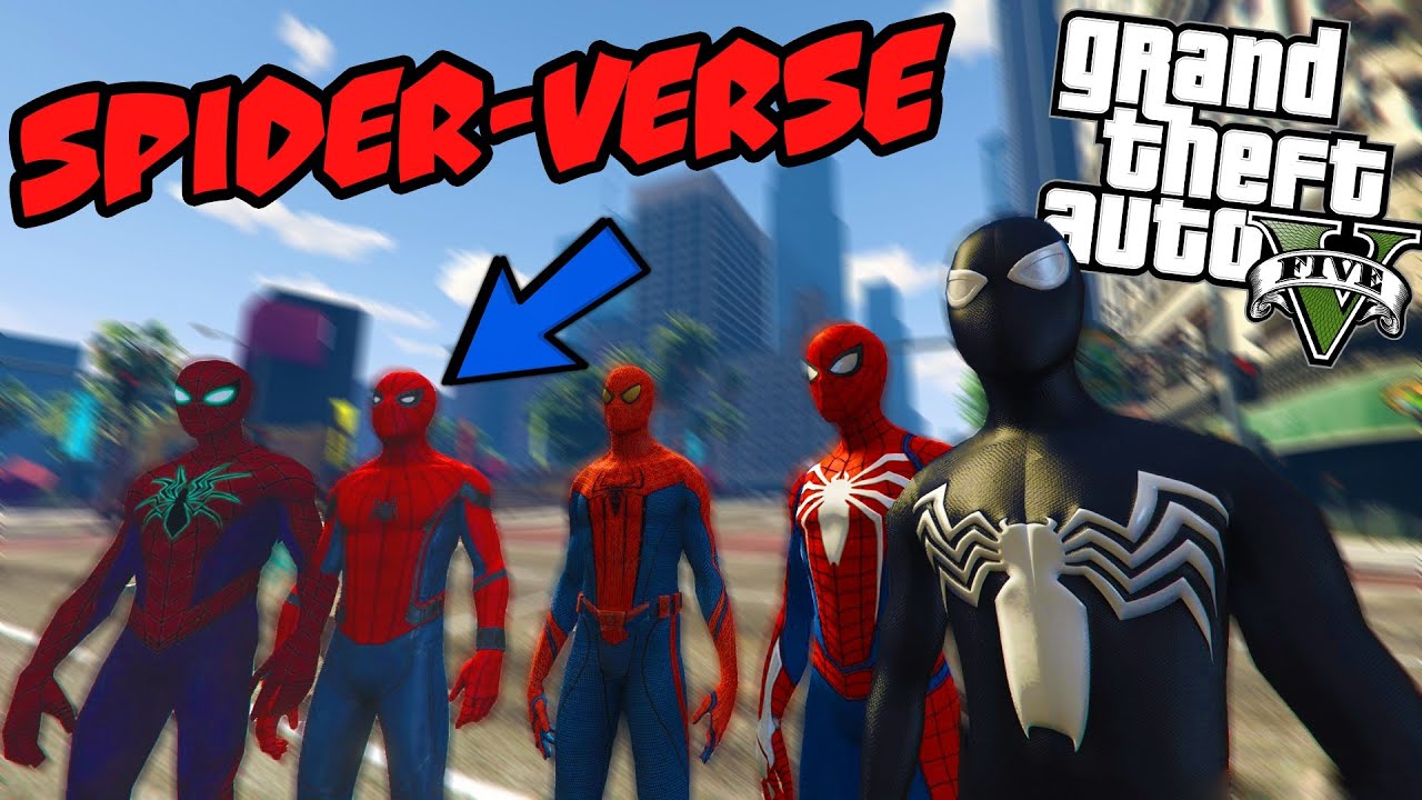 SPIDER-VERSE IN GTA 5 WHAT?! SPIDERS IN GTA 5! | gta 5 mods - YouTube
