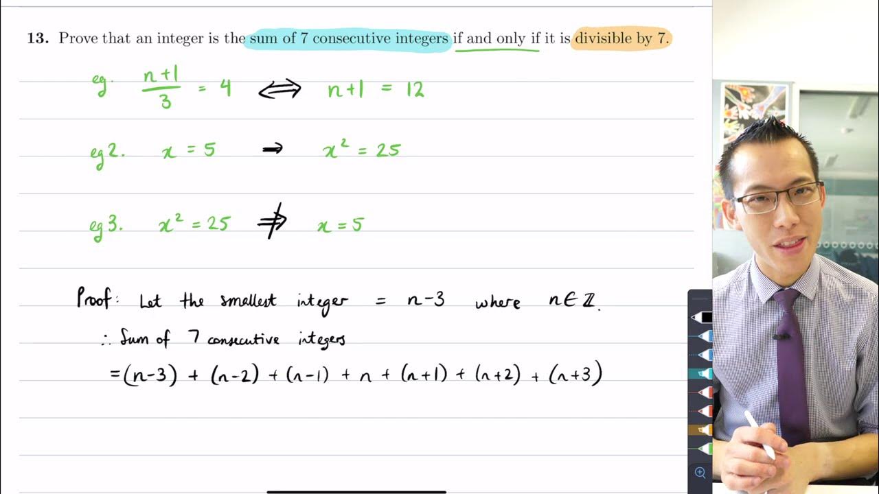 Divisibility Proof (1 of 2: Sum of 7 consecutive integers) - YouTube