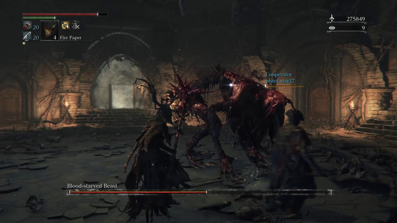 Bloodborne chalice dungeon blood starved beast boss - YouTube
