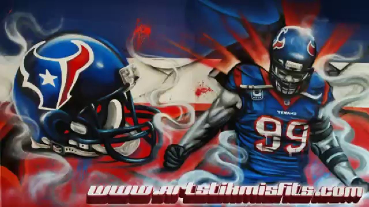 JJ Watt Mural x Houston Texans Mural - YouTube