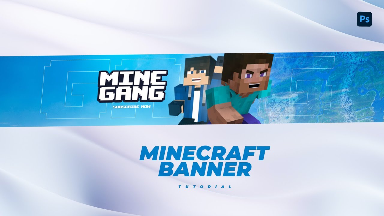 Minecraft Youtube Banner Design Tutorial | Gaming Banner Design | Axis ...