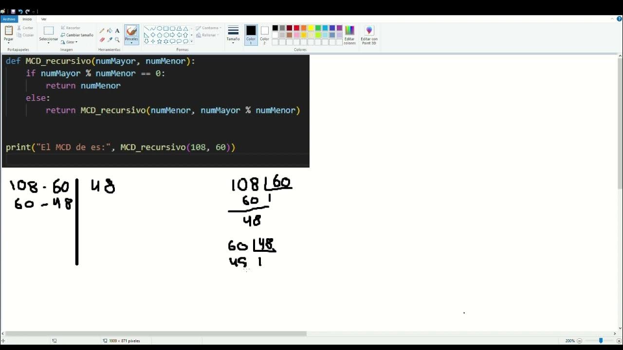 Método para sacar Máximo Común Divisor (MCD) Recursivo - Explicación ...