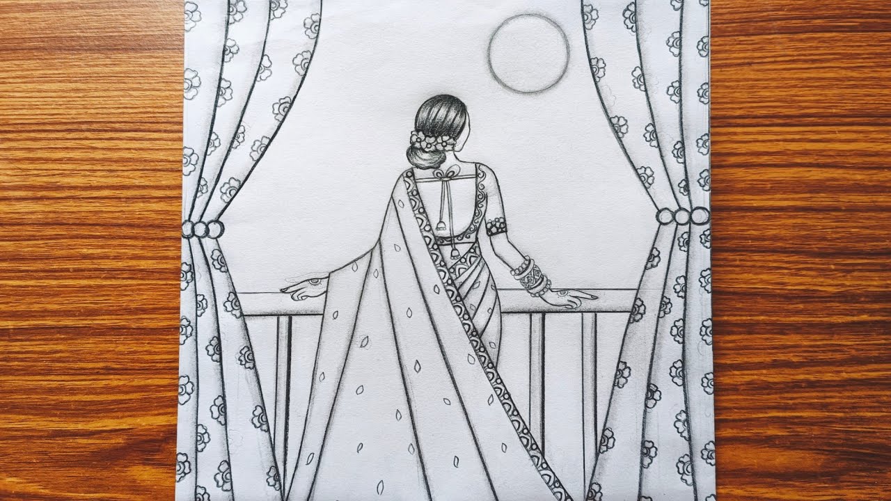 How to draw a Beautiful Traditional bride very easy | Girl drawing ...