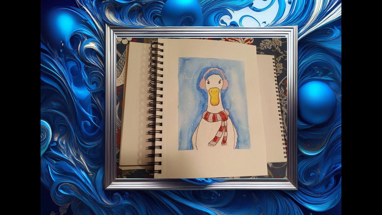 Watercolor Painting: Goose with Earmuffs - YouTube