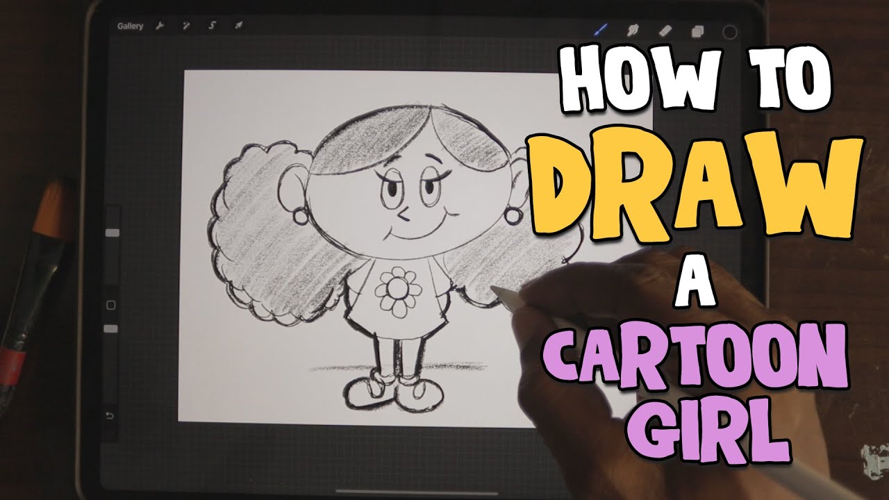 How to draw a cartoon girl (Beginners) #CartoonDrawing #DrawingTutorial ...