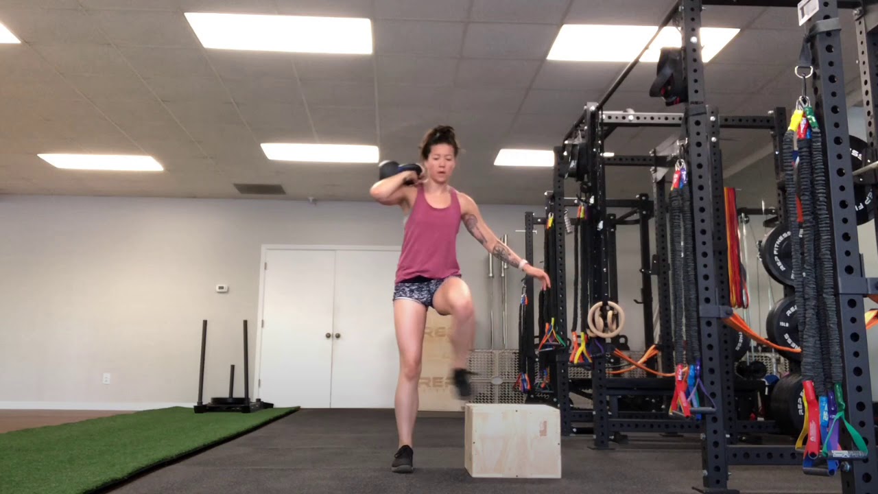 Lateral Box Step Up + Balance with Side Lunge - YouTube