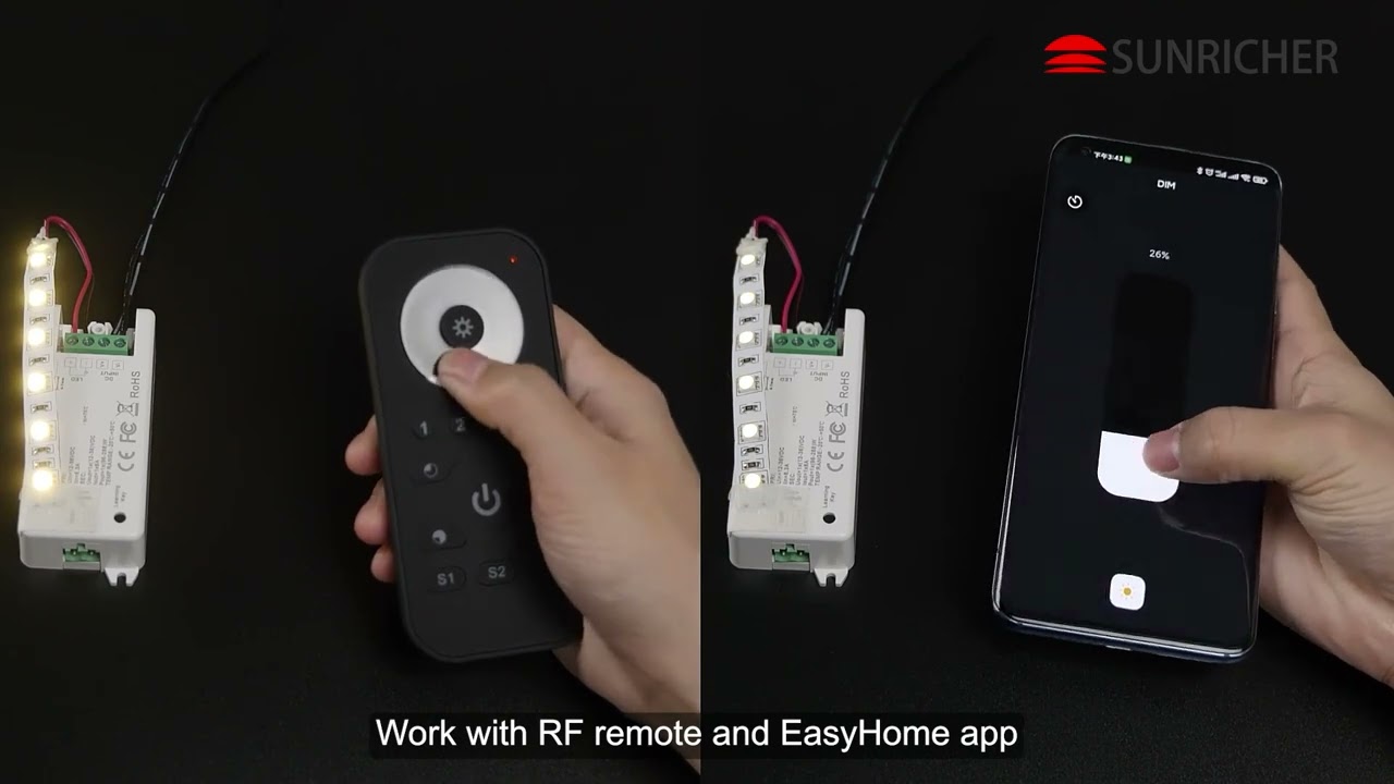 Mini Size RF controller SR-1009CS working with Smart APP, Push Switch ...