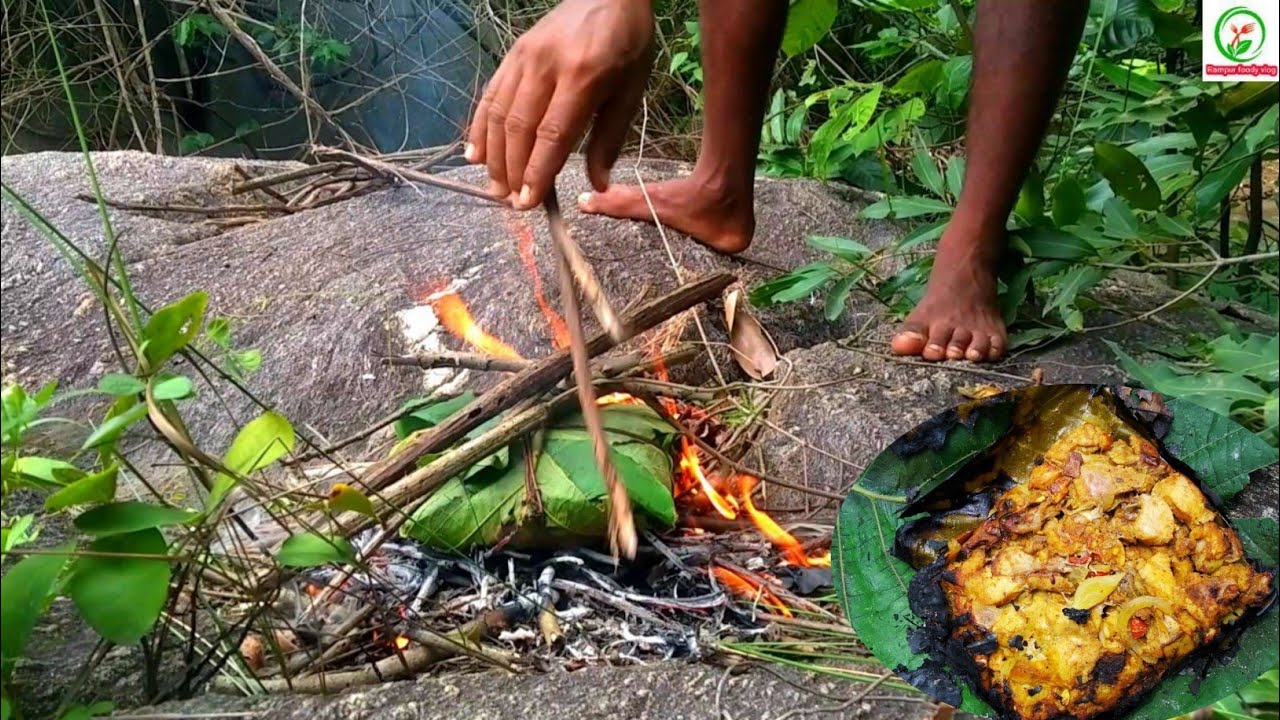 The Taste of jungle🌲- Patra Poda recipe Odia- poda chicken🐓🐓 - YouTube