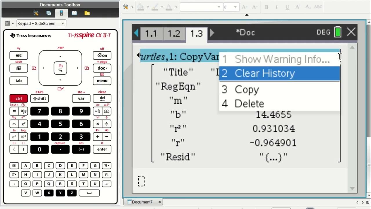 TI nSpire Scatter Plots Part 2 - YouTube
