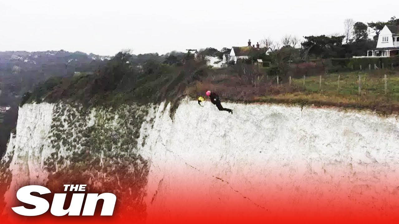 SMASH! Base jumper nearly dies after botched jump - YouTube
