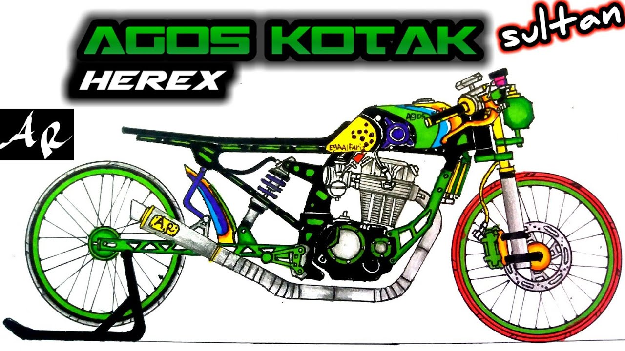 HEREX AGOS KOTAK,menggambar motor herex agos kotak,cara menggambar ...