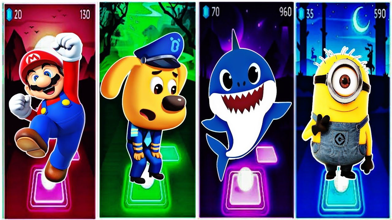 Super Mario 🆚 Sheriff Labrador 🆚 Baby Shark 🆚 Minions 🆚 Who Will Win ...