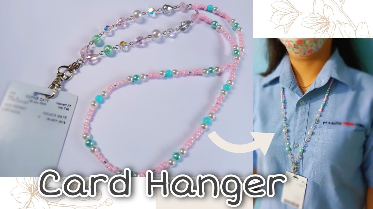Beaded ID Card Hanger 2in1 | How to make Lanyard Neck Mask | Gantungan ...