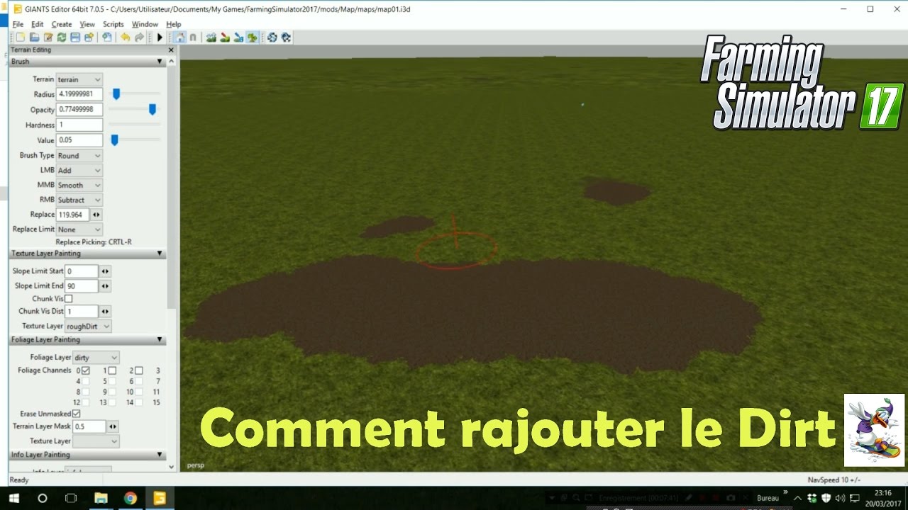 [FS17] Rajouter la fonction Dirt a votre Map - YouTube