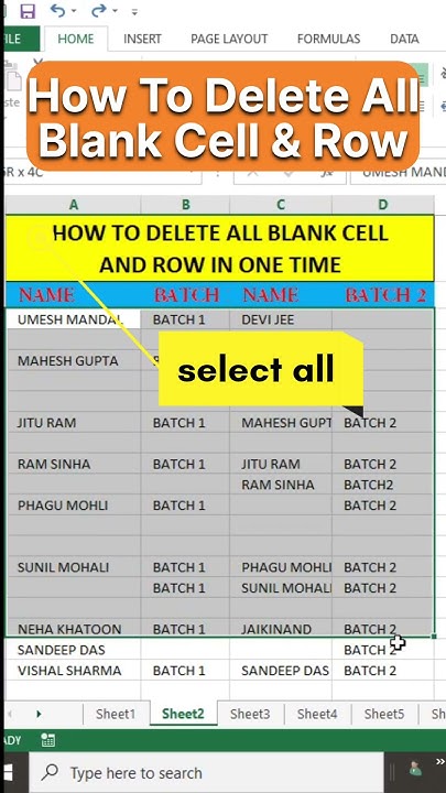 How To Delete All Blank Cells In One Time #shorts #excel #msexcel #exceltips #youtubeshorts # ...