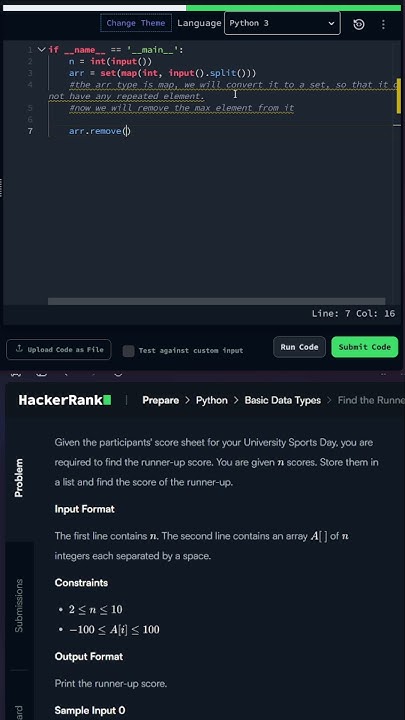 Runner Up Score (HackerRank) || FreeCode - YouTube