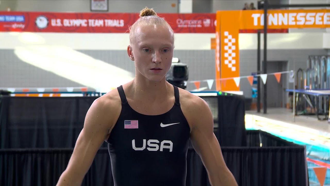 Sarah Bacon qualifies for Paris in women's 3m springboard | U.S. Olympic Diving Trials - YouTube
