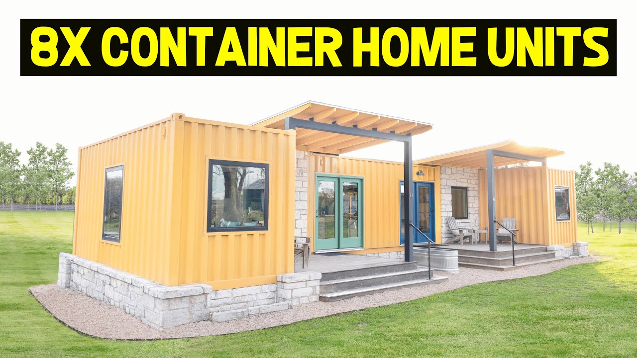 TOURING a THEMED SHIPPING CONTAINER HOME VILLAGE w/ 8x Container Units ...