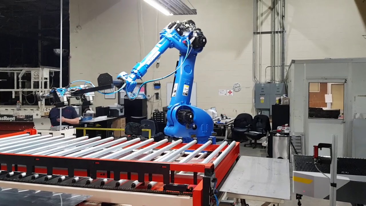 turret punch press loading system - YouTube