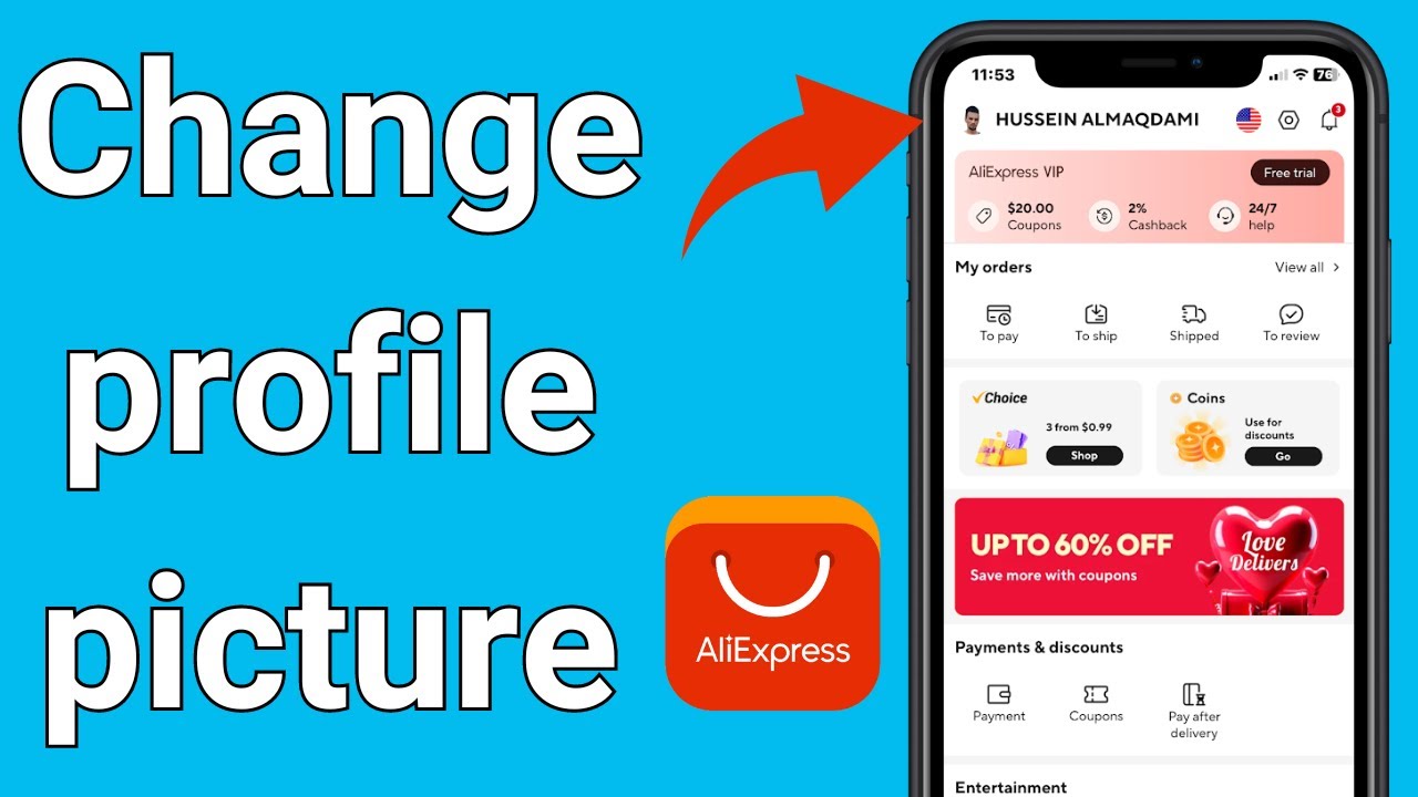 How to Change AliExpress profile picture - YouTube