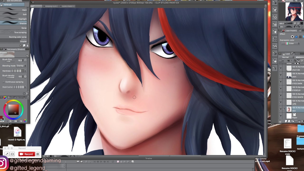 Kill la Kill's Ryuko Matoi Speed Drawing and Color Process Part 2 - YouTube