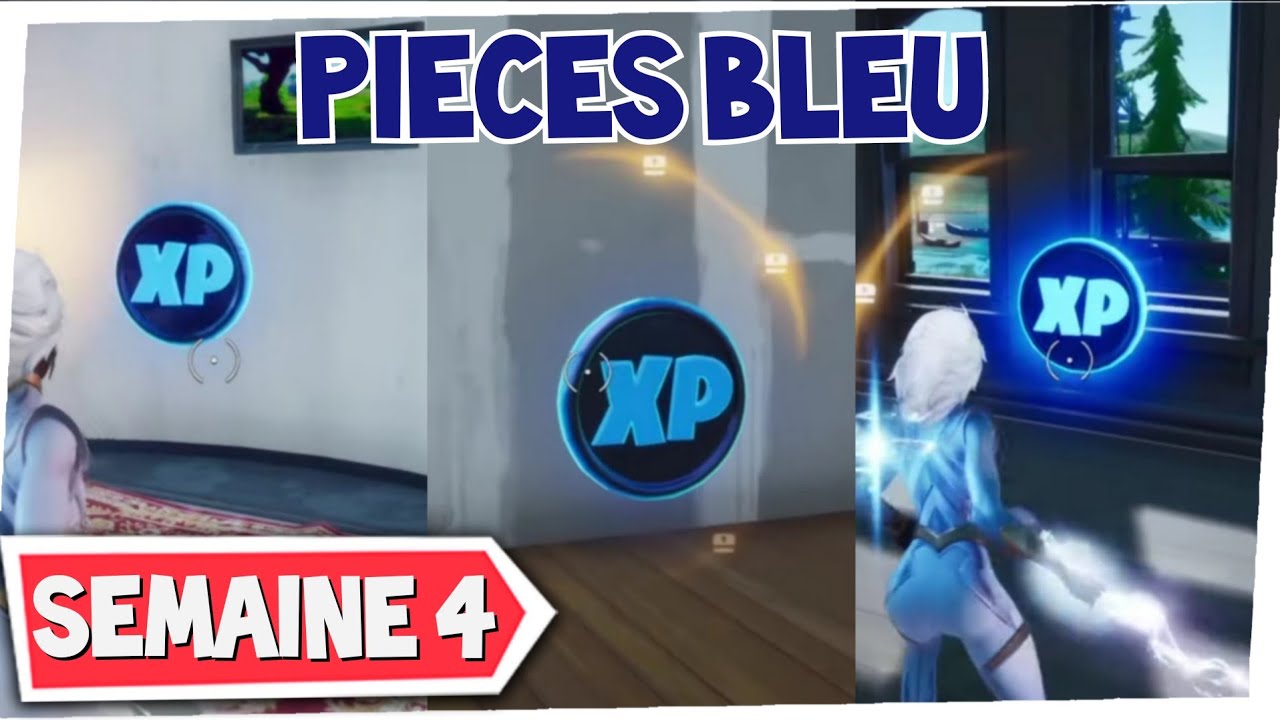 PIECES D'XP BLEU SEMAINE 4 SAISON 4 / All 3 Blue XP Coins Locations ...