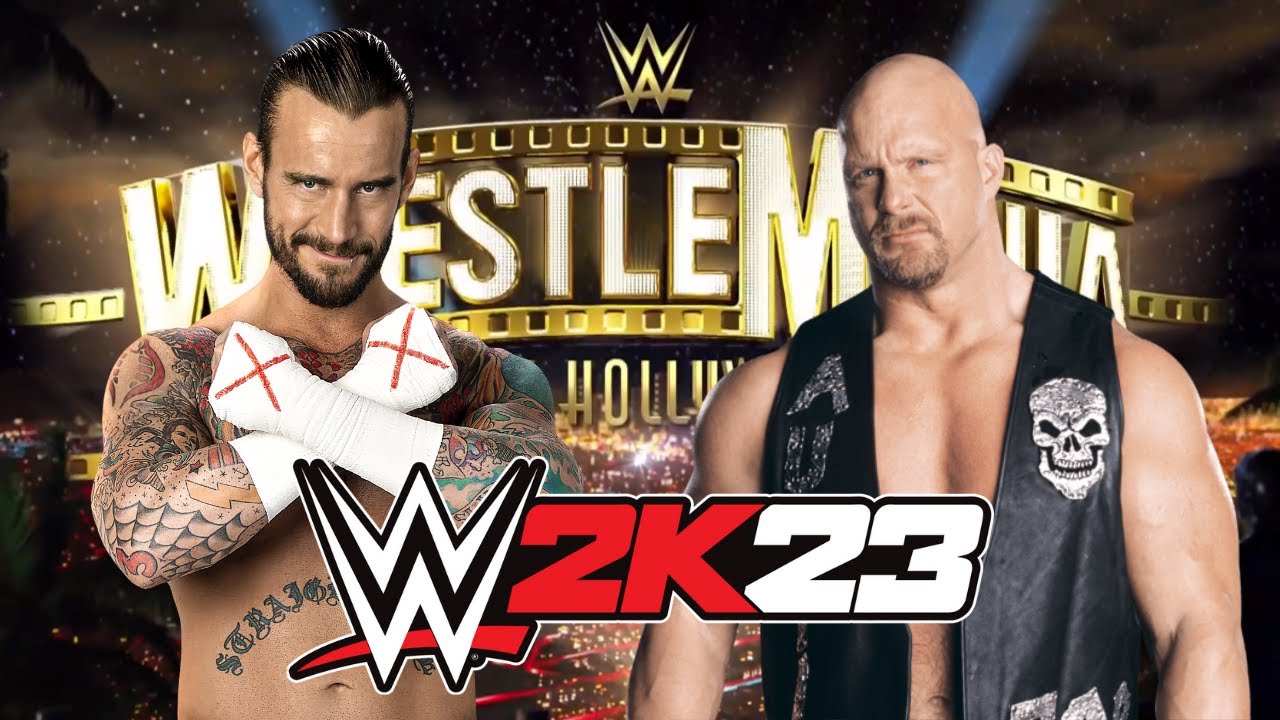 CM Punk vs. Stone Cold Steve Austin - WWE WrestleMania - WWE 2K23 - YouTube