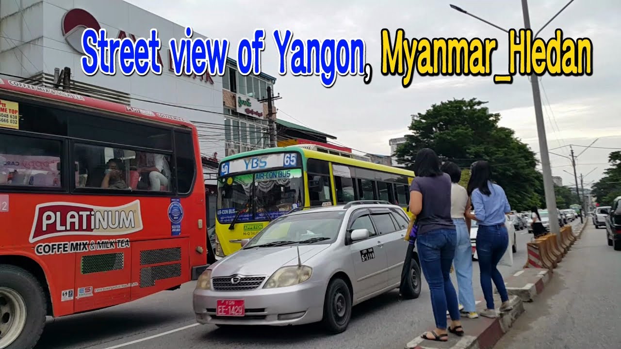The latest street scenery around Hledan in Yangon, Myanmar_August 23 ...