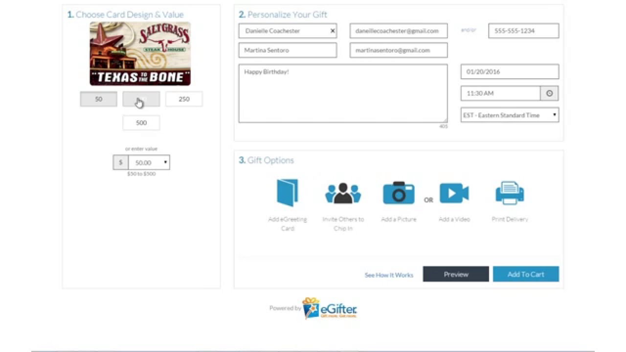 How to send a Saltgrass Gift Card to a friend. - YouTube