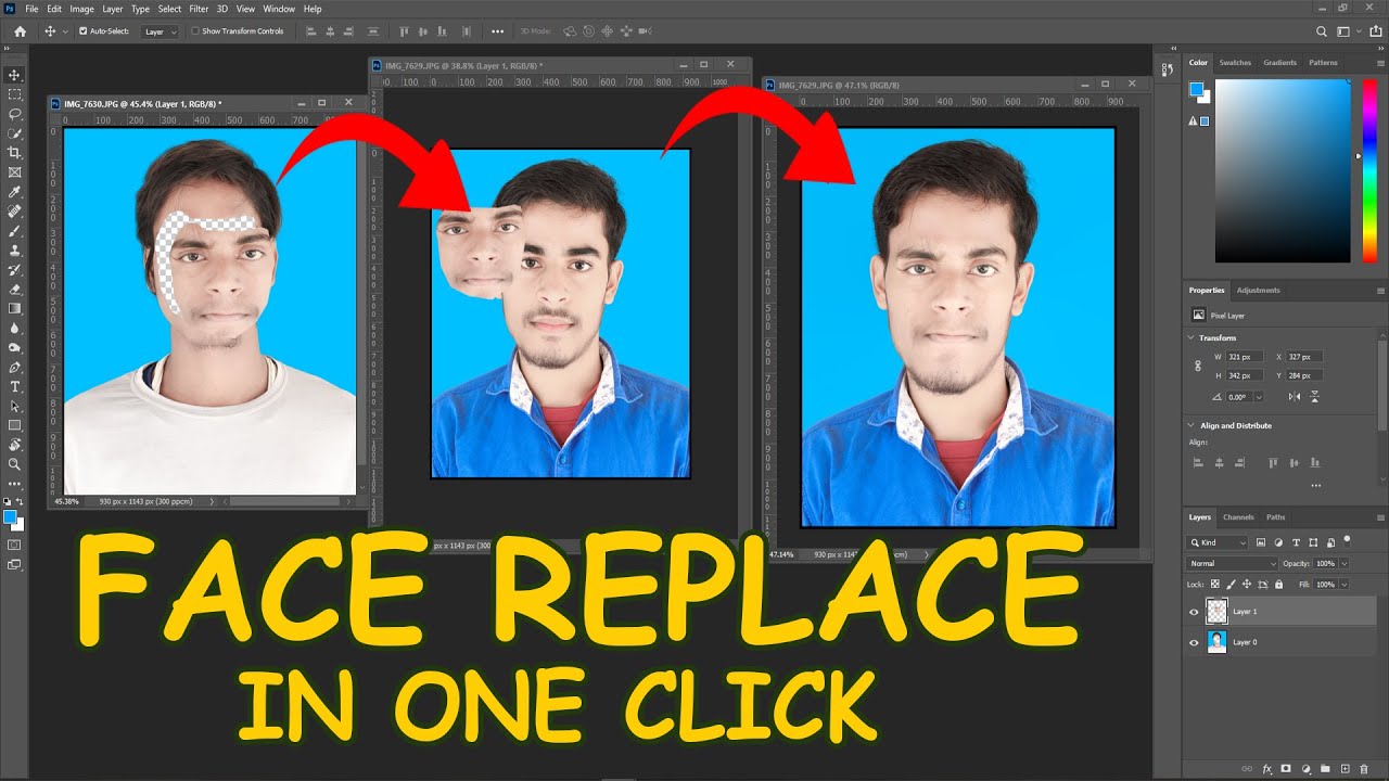 How to Face(Swipe) Replace in Photoshop || LAZY AMU - YouTube